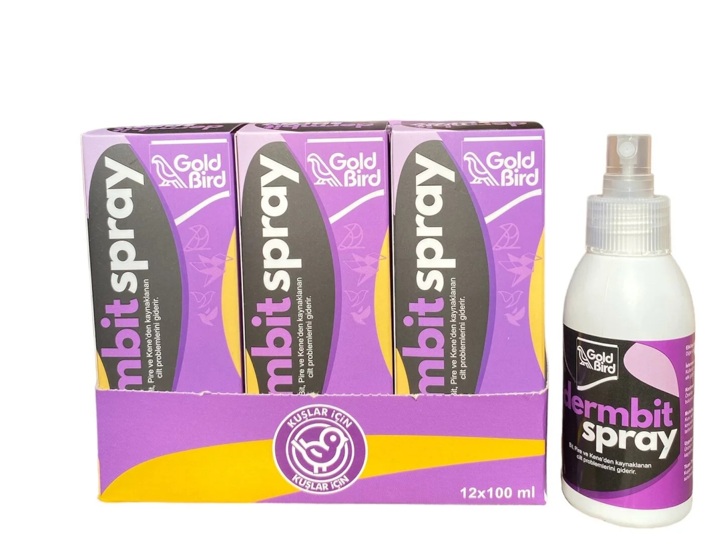 Gold Bırd Derma Bit Sprey 100 ML Kanatlı Hayvanlar İçin [Box 12´li ...